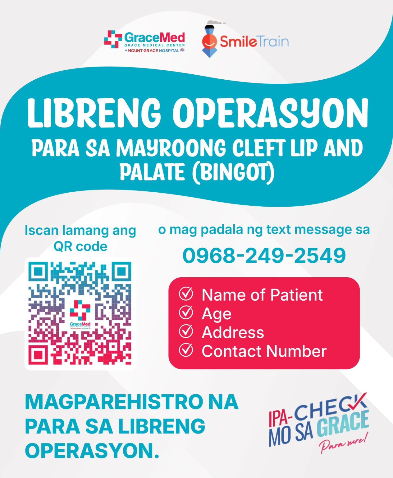 Free Cleft Lip and Palate Surgery - Grace Medical Center